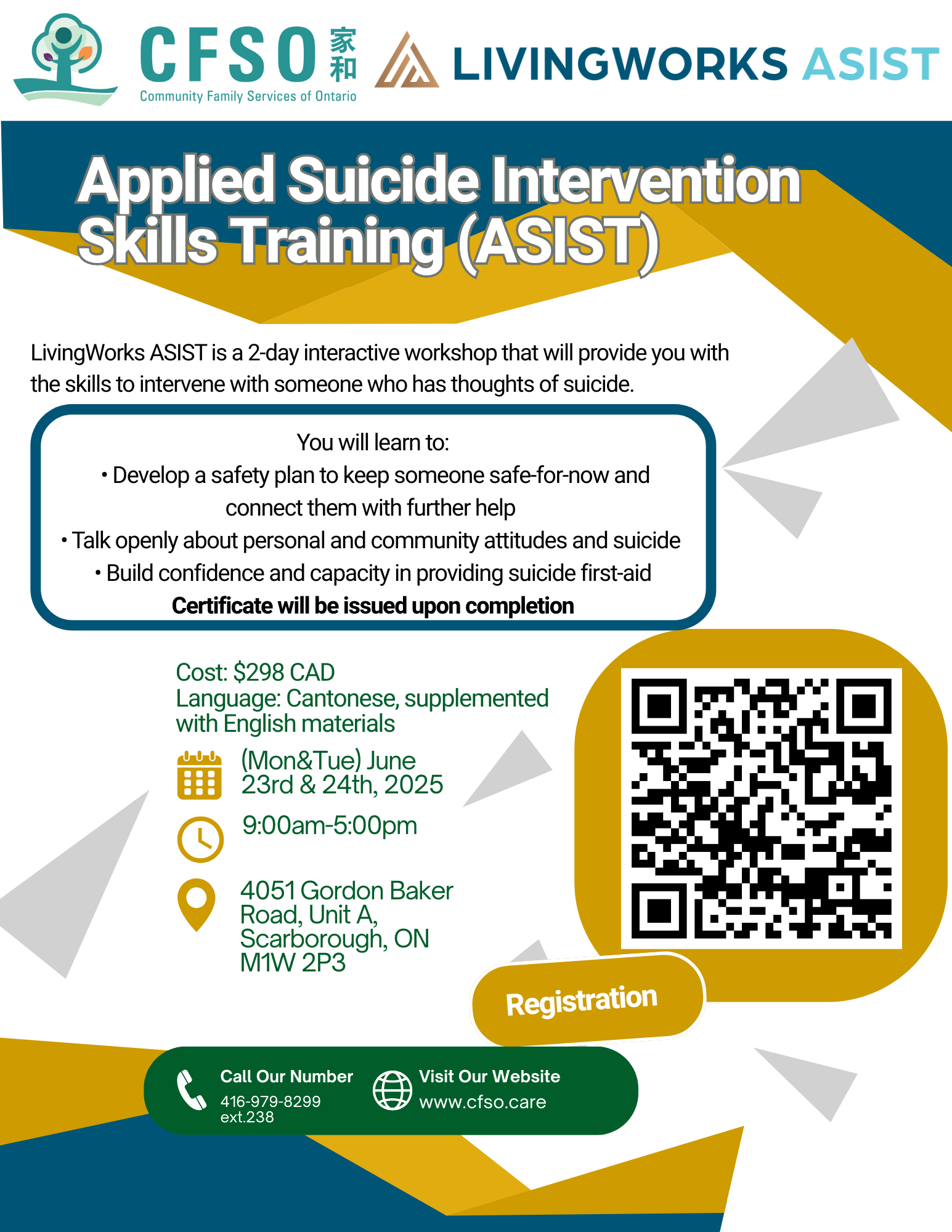 Applied Suicide Intervention Skills Training (ASIST) - CFSO